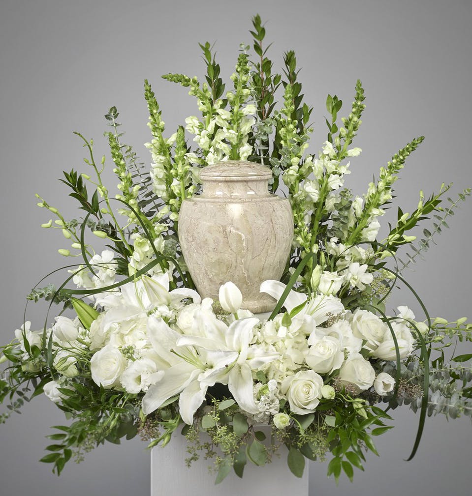 Stunning White Urn Tribute