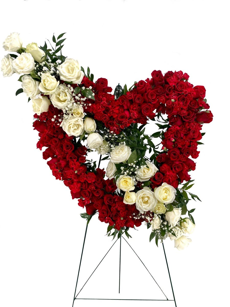 Red and White Open Heart